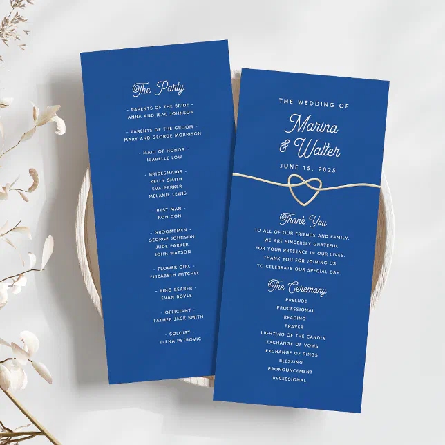 Royal Blue Wedding Program | Zazzle