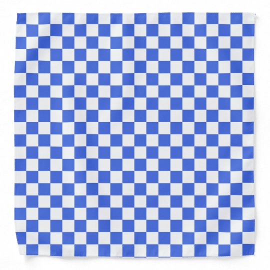 Royal Blue White Checkerboard Pattern Bandana | Zazzle.com