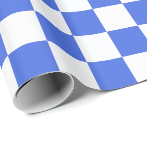 Royal Blue White Checkerboard Pattern Wrapping Paper | Zazzle