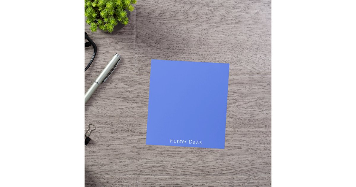 Royal blue white name notepad | Zazzle
