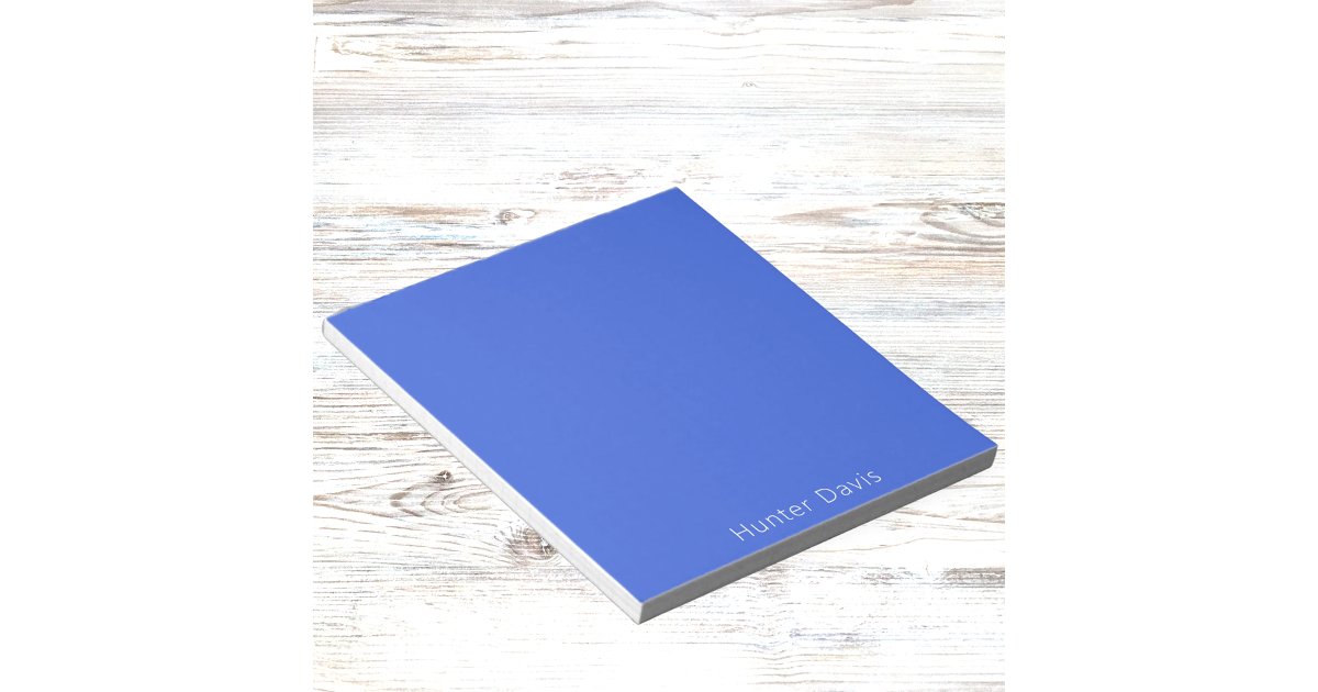 Royal blue white name notepad | Zazzle