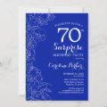 Royal Blue White Surprise 70th Birthday Party Invitation | Zazzle