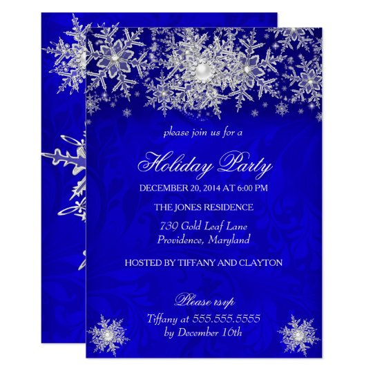 Royal Blue Winter Wonderland Holiday Party Invitation | Zazzle.com