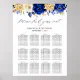 Royal Blue Yellow Gold Metallic Seating Chart | Zazzle