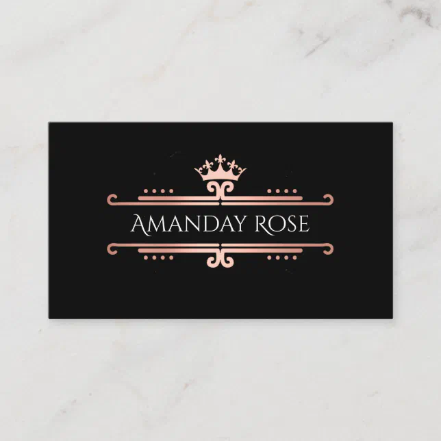 Royal Brand Name Rose Black Vintage Princess Business Card | Zazzle