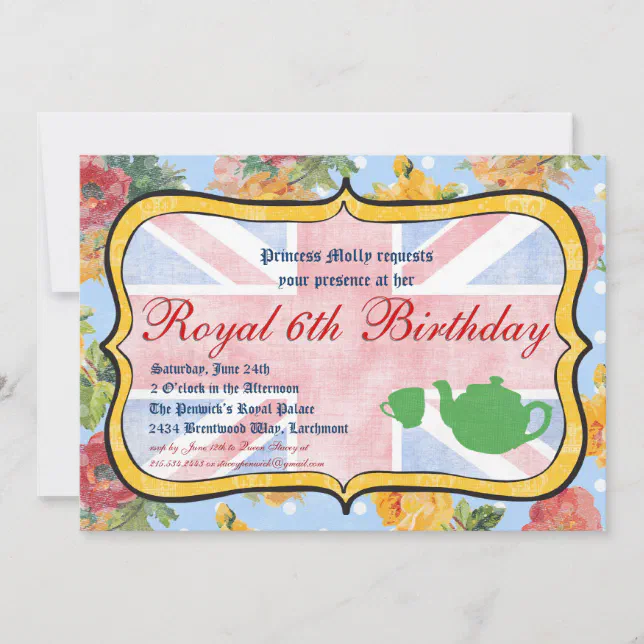 Royal British Birthday Party Invitation | Zazzle