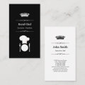 Royal Chef - Professional Modern Black White Business Card | Zazzle
