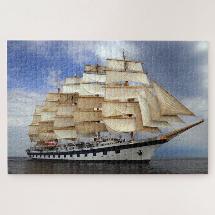 Royal Clipper Five Masted Fully Rigged Tall Ship Jigsaw Puzzle | Zazzle.com