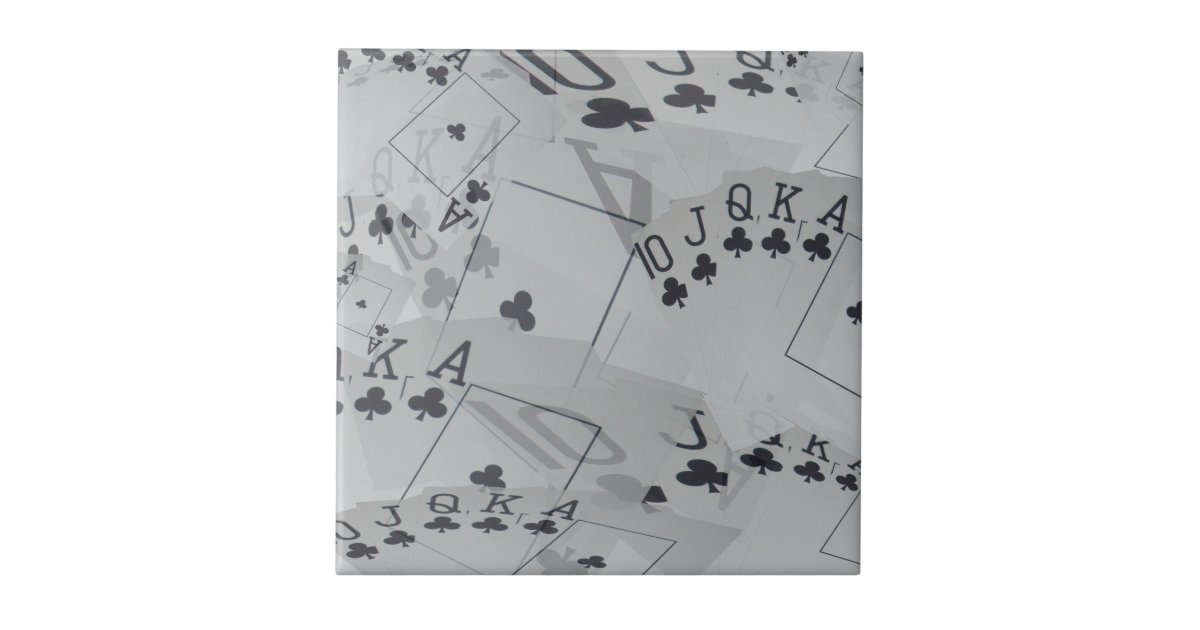 Royal Club Flush Poker Cards Pattern, Ceramic Tile | Zazzle