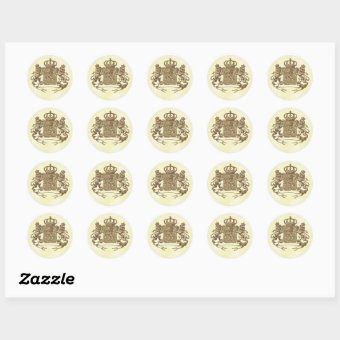Royal Crest Classic Round Sticker | Zazzle