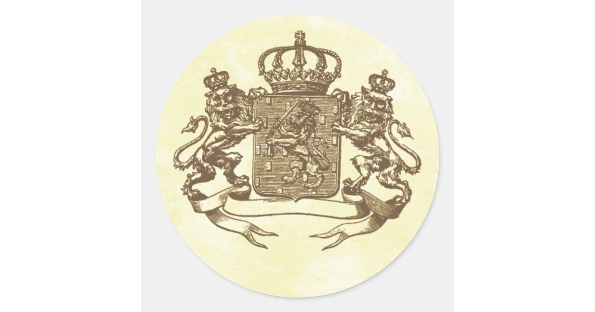 Royal Crest Classic Round Sticker | Zazzle