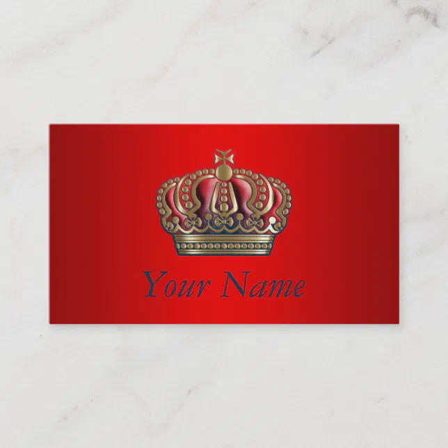 Royal Cross Crown - Gold Blue Red Business Card | Zazzle