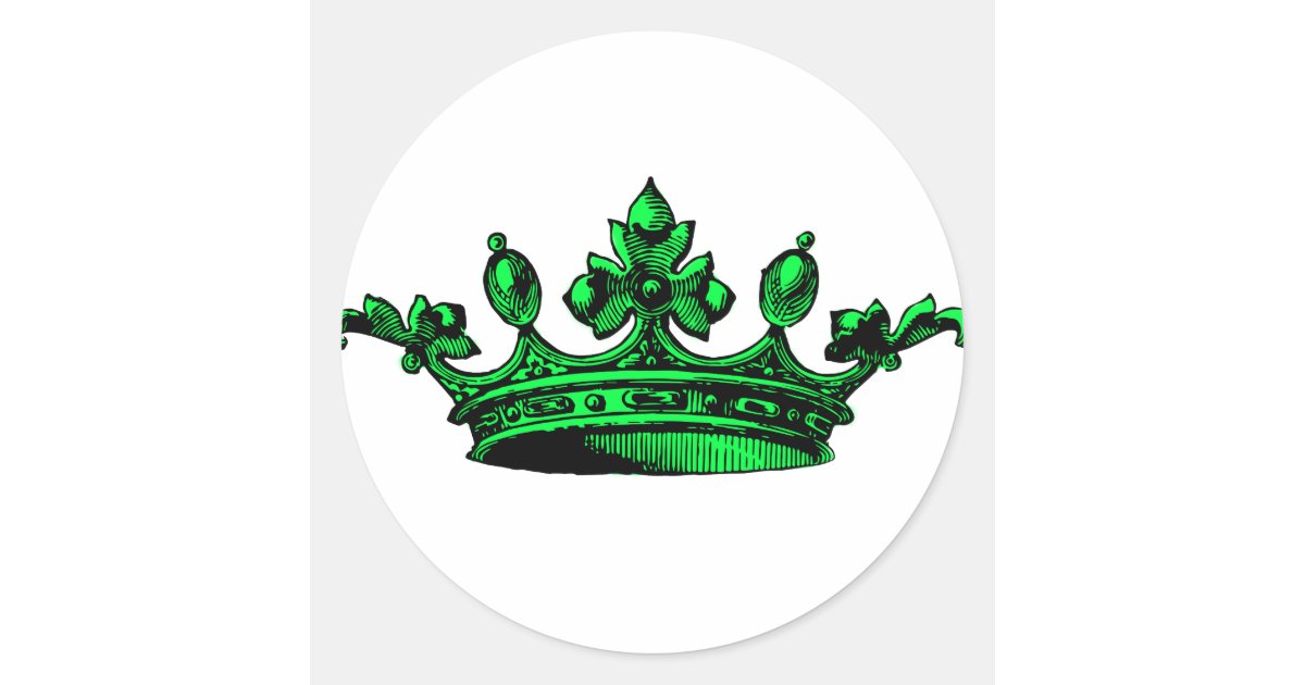 Royal Crown in lime green. Prince, Princess, King, Classic Round ...