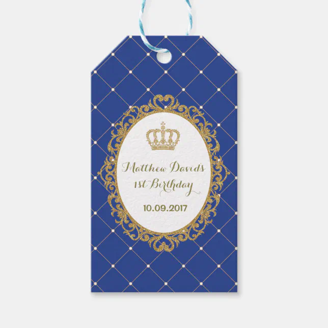 Royal Crown Prince Birthday Party Favor Gift Tag | Zazzle