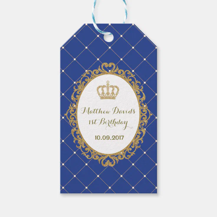 Royal Crown Prince Birthday Party Favor Gift Tag | Zazzle