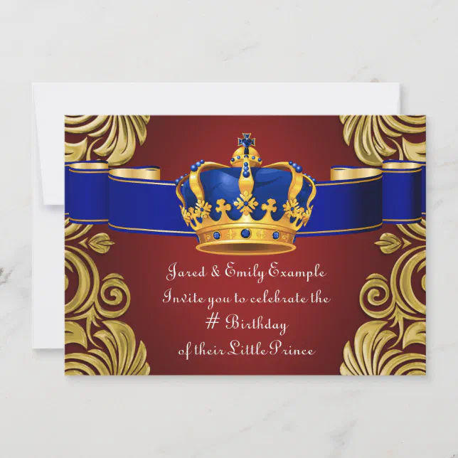Royal Crown Prince Birthday Party Invitation | Zazzle