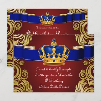 Royal Crown Prince Birthday Party Invitation | Zazzle