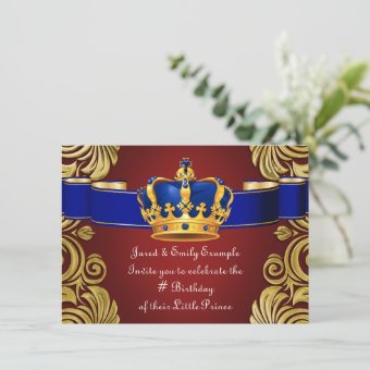 Royal Crown Prince Birthday Party Invitation | Zazzle