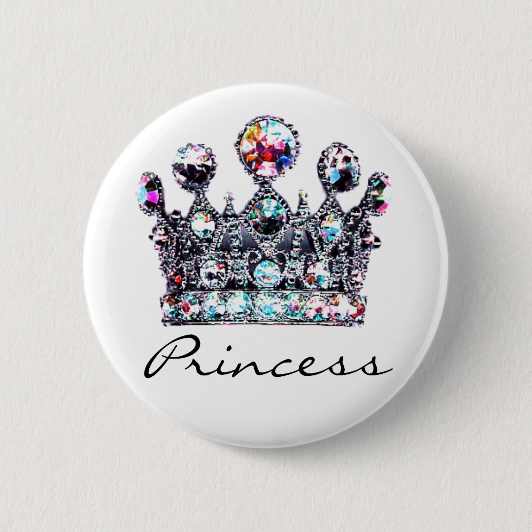 Royal Crown Princess buttons | Zazzle