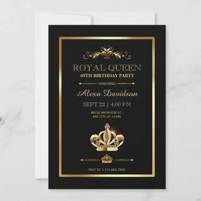 Royal Crown Queen birthday Invitation | Zazzle
