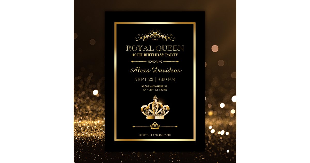 Royal Crown Queen birthday Invitation | Zazzle