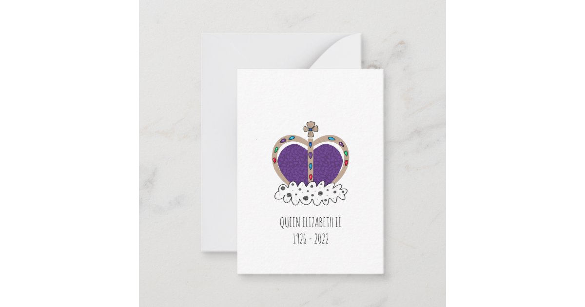 Royal Crown Queen Elizabeth II Note Card | Zazzle