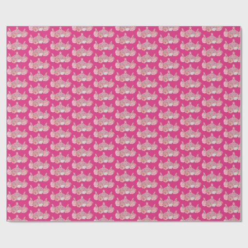 Royal Elegant Little Princess Floral Tiara Wrapping Paper | Zazzle