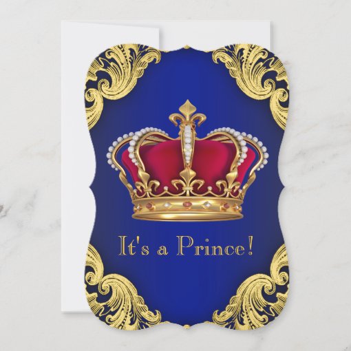 Royal Fancy Prince Baby Shower Invitation | Zazzle