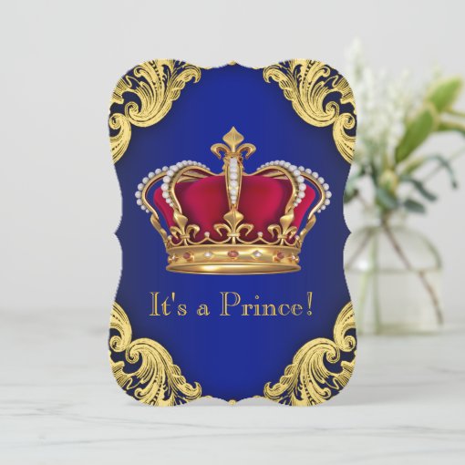 Royal Fancy Prince Baby Shower Invitation | Zazzle