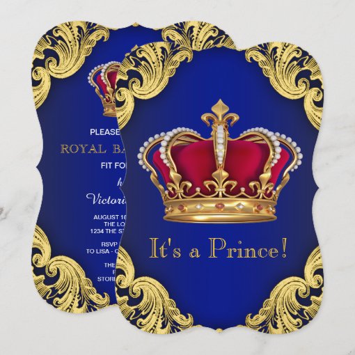 Royal Fancy Prince Baby Shower Invitation | Zazzle