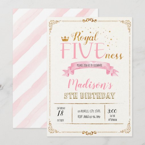 Royal fiveness birthday invitation | Zazzle