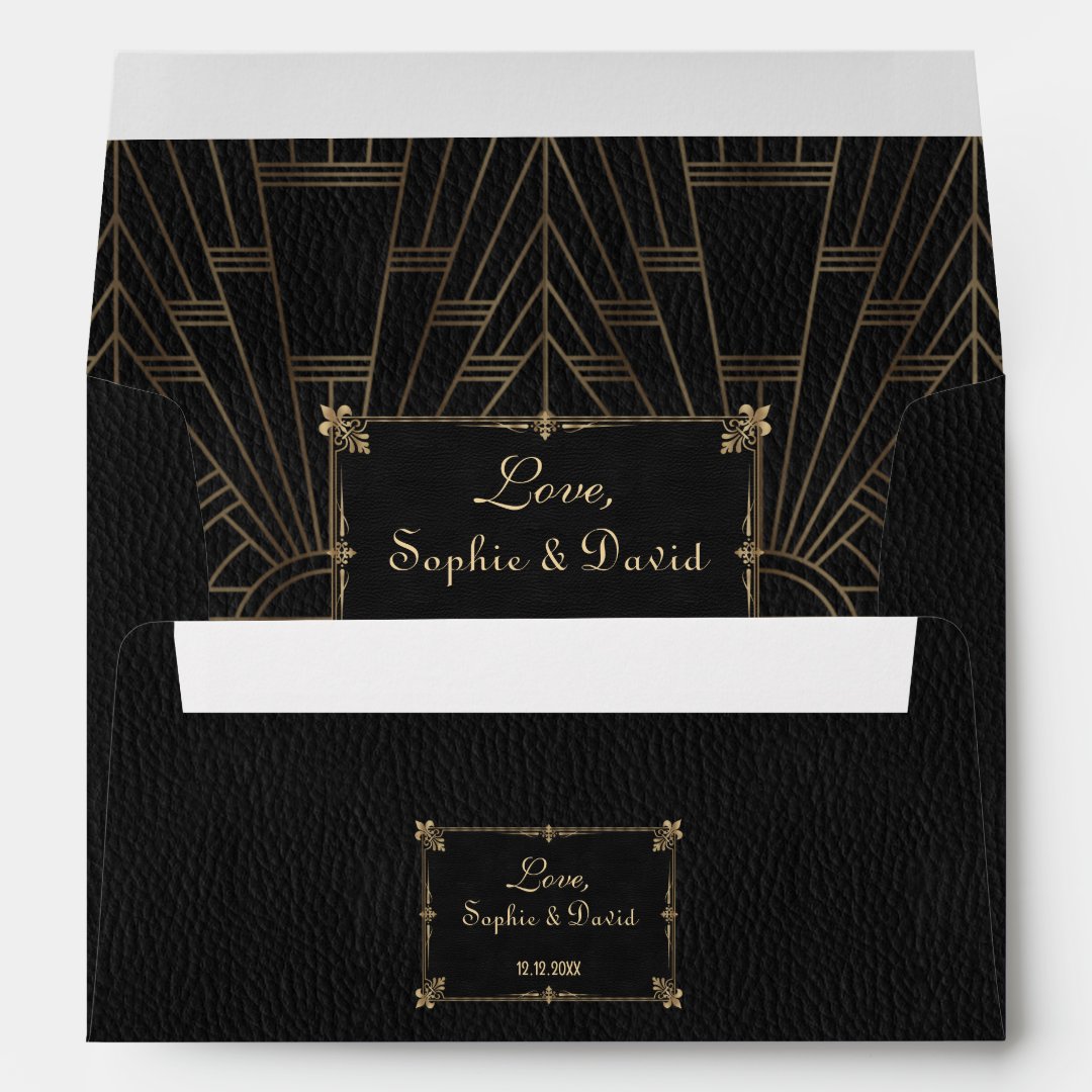 Royal Fleur-de-Lis Art Deco 1920s Wedding Envelope | Zazzle
