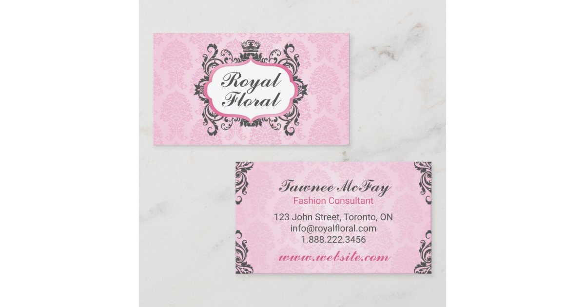 Royal Floral Crown Business Card | Zazzle