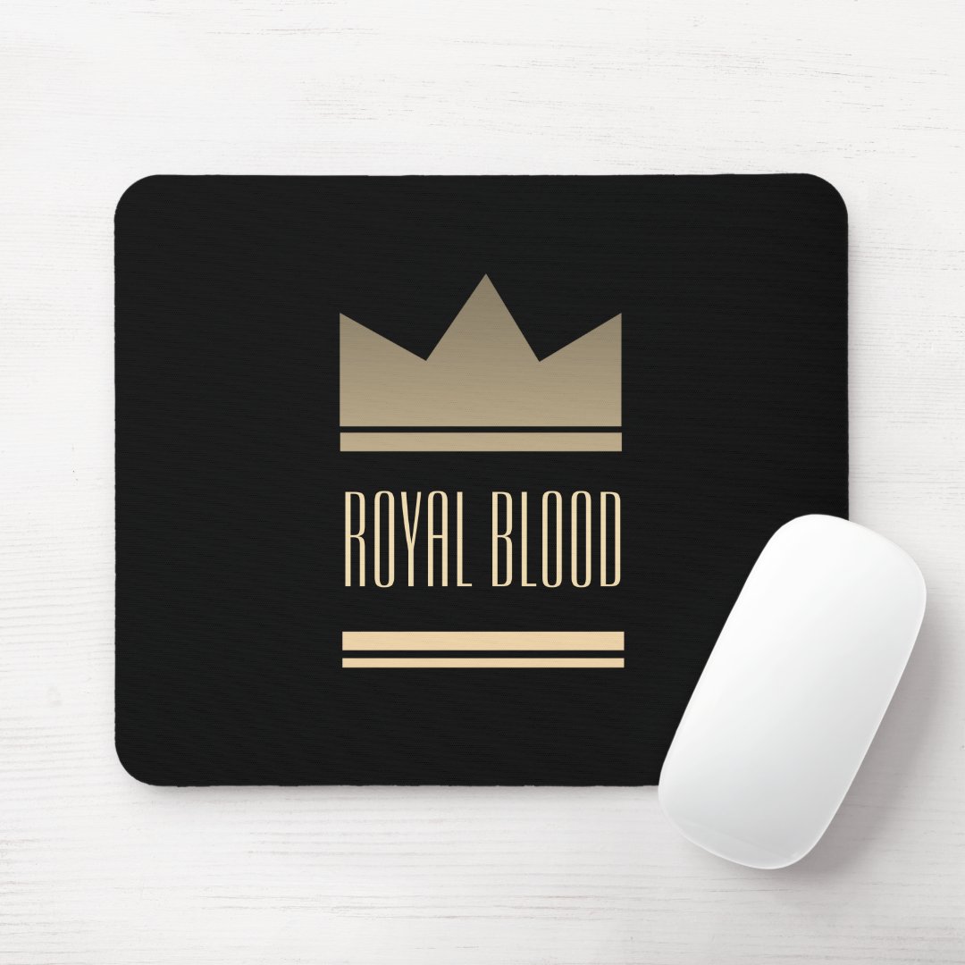 Royal Gold Crown Black Mouse Pad | Zazzle