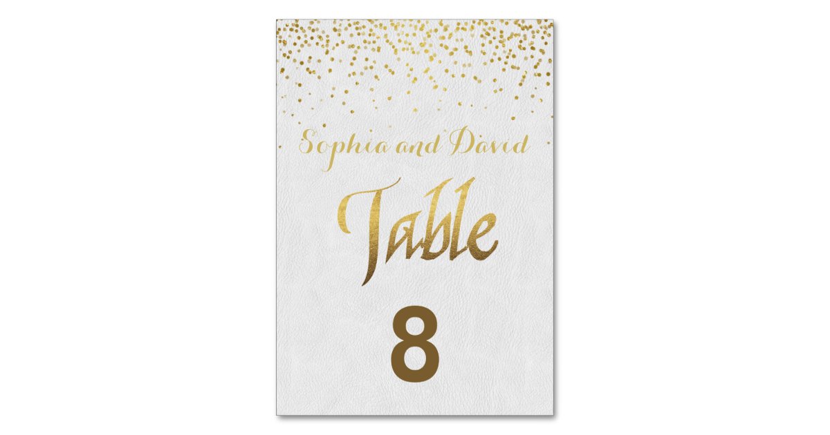 Royal Gold Foil Wedding Custom TABLE NUMBER | Zazzle
