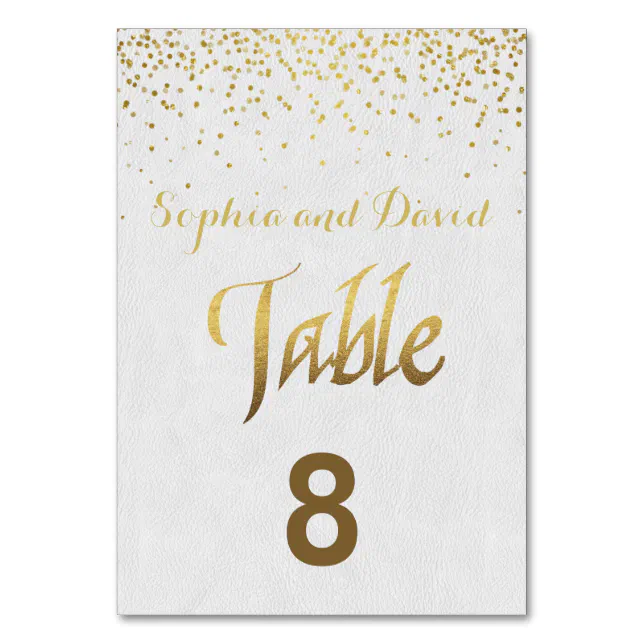 Royal Gold Foil Wedding Custom TABLE NUMBER | Zazzle