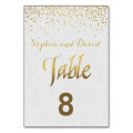 Royal Gold Foil Wedding Custom TABLE NUMBER | Zazzle