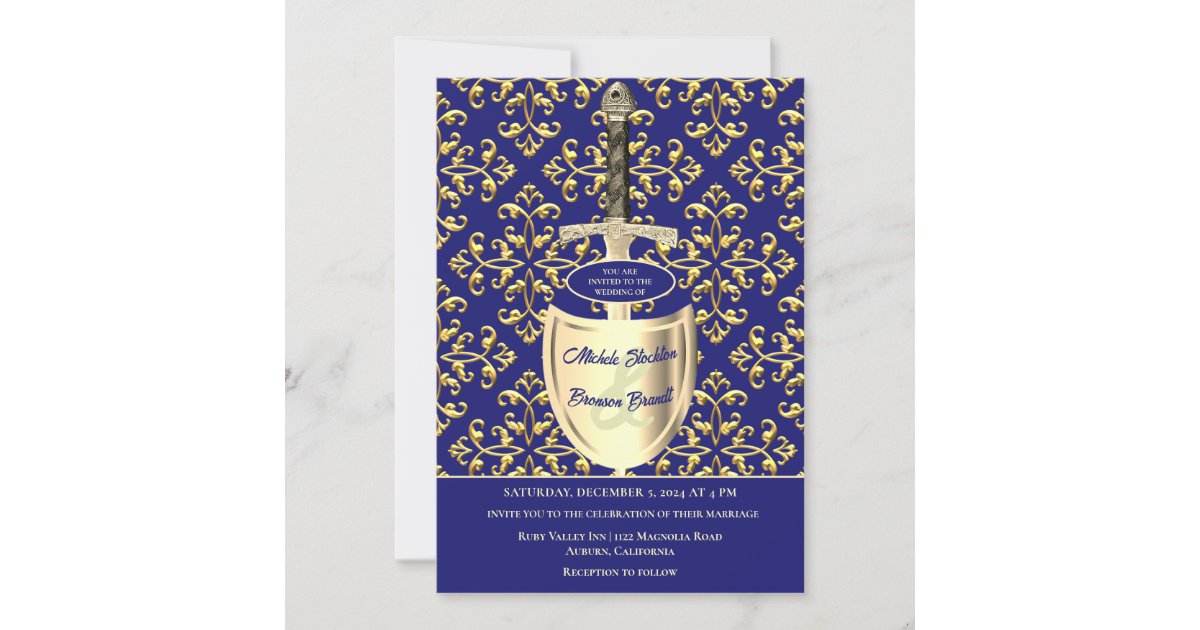 Royal Gold Pattern Wedding Invitation | Zazzle