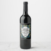 Royal Gothic Vines and Scrolls Wedding Wine Label | Zazzle