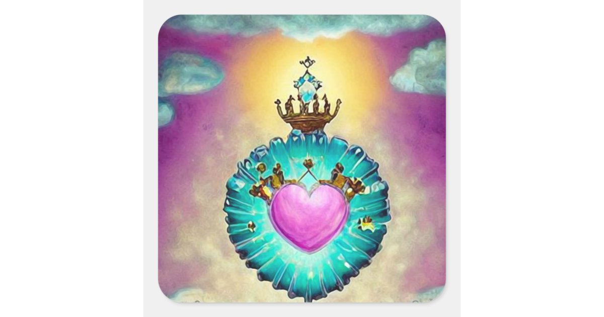 Royal Heart Square Sticker | Zazzle