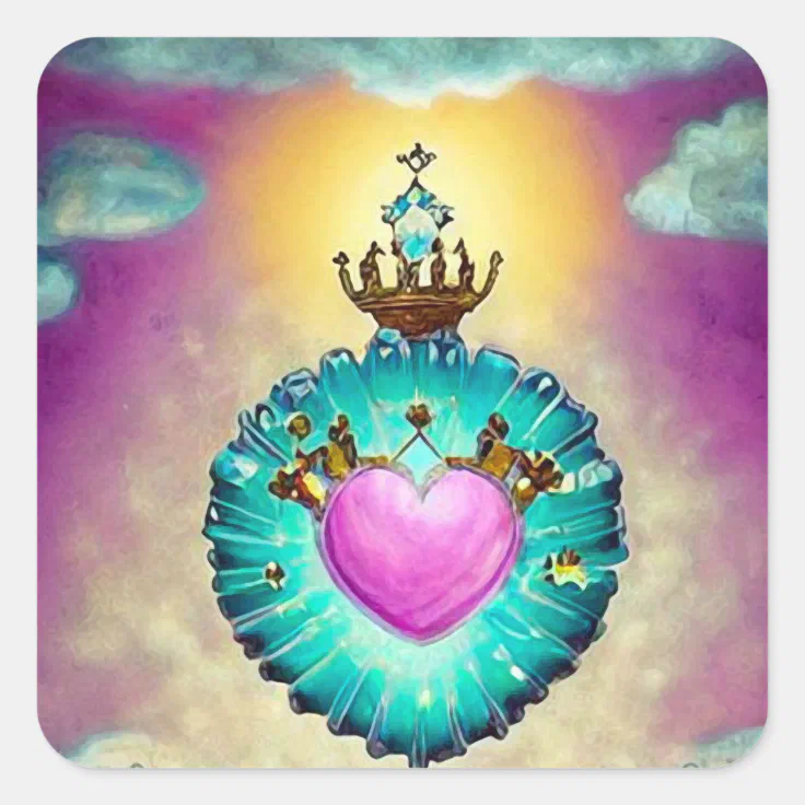 Royal Heart Square Sticker | Zazzle