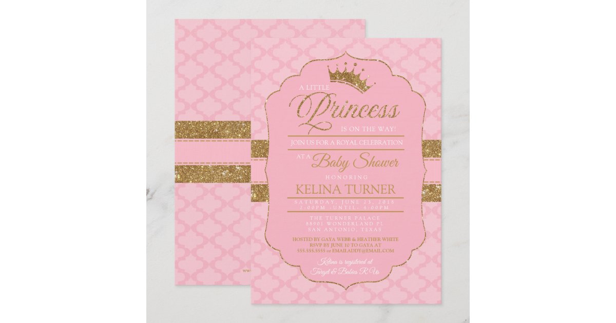 Royal Little Princess Baby Shower Invitation | Zazzle
