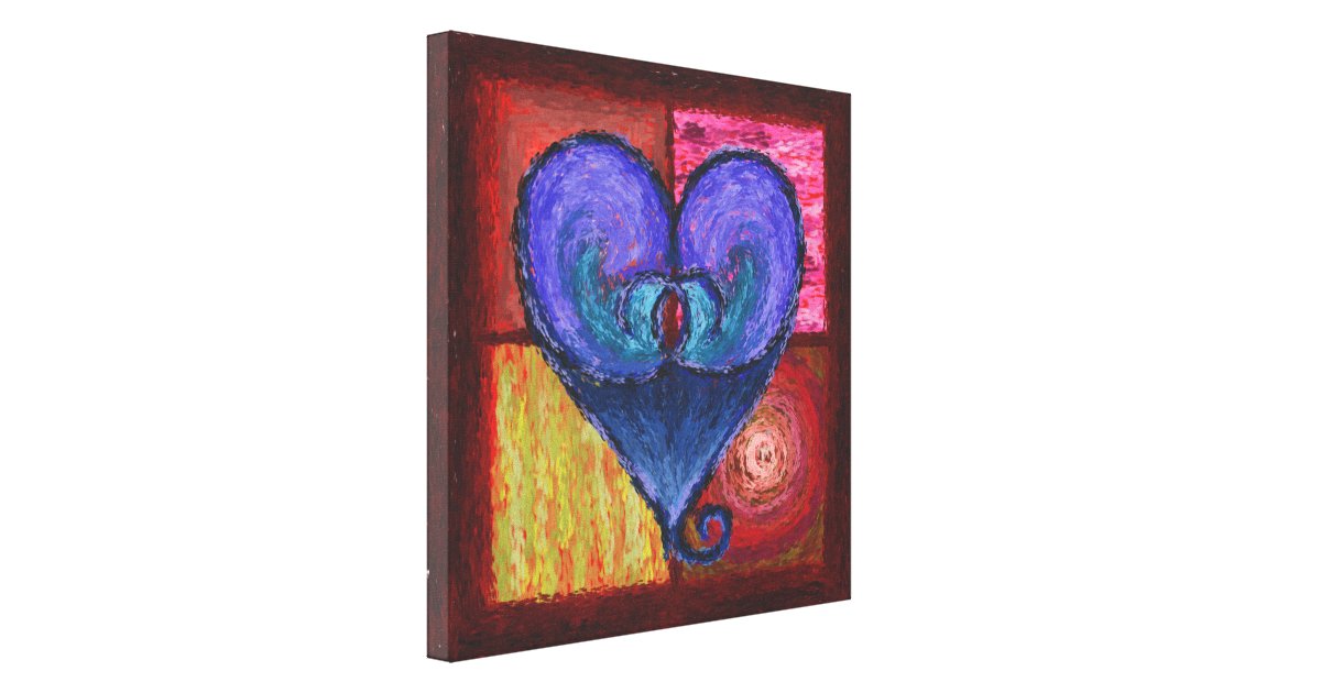 Royal Lustrous Heart Wrapped Canvas | Zazzle