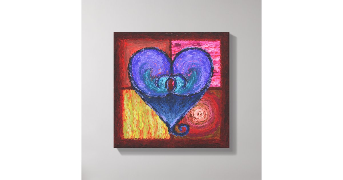 Royal Lustrous Heart Wrapped Canvas | Zazzle