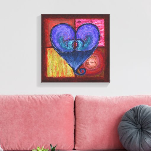 Royal Lustrous Heart Wrapped Canvas | Zazzle