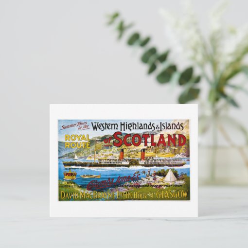 Royal Mail Steamers Scotland Glasgow Vintage Postcard | Zazzle