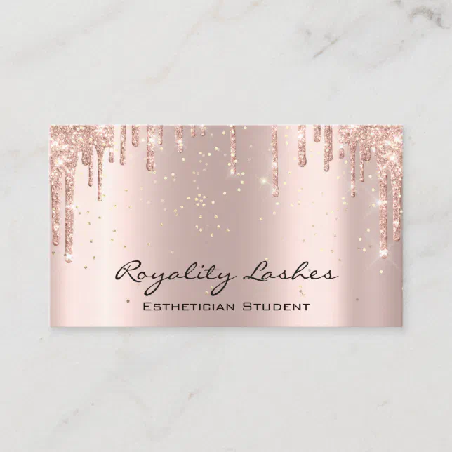 Royal Makeup Artist Lashes Confetti Drips Princess Business Card | Zazzle