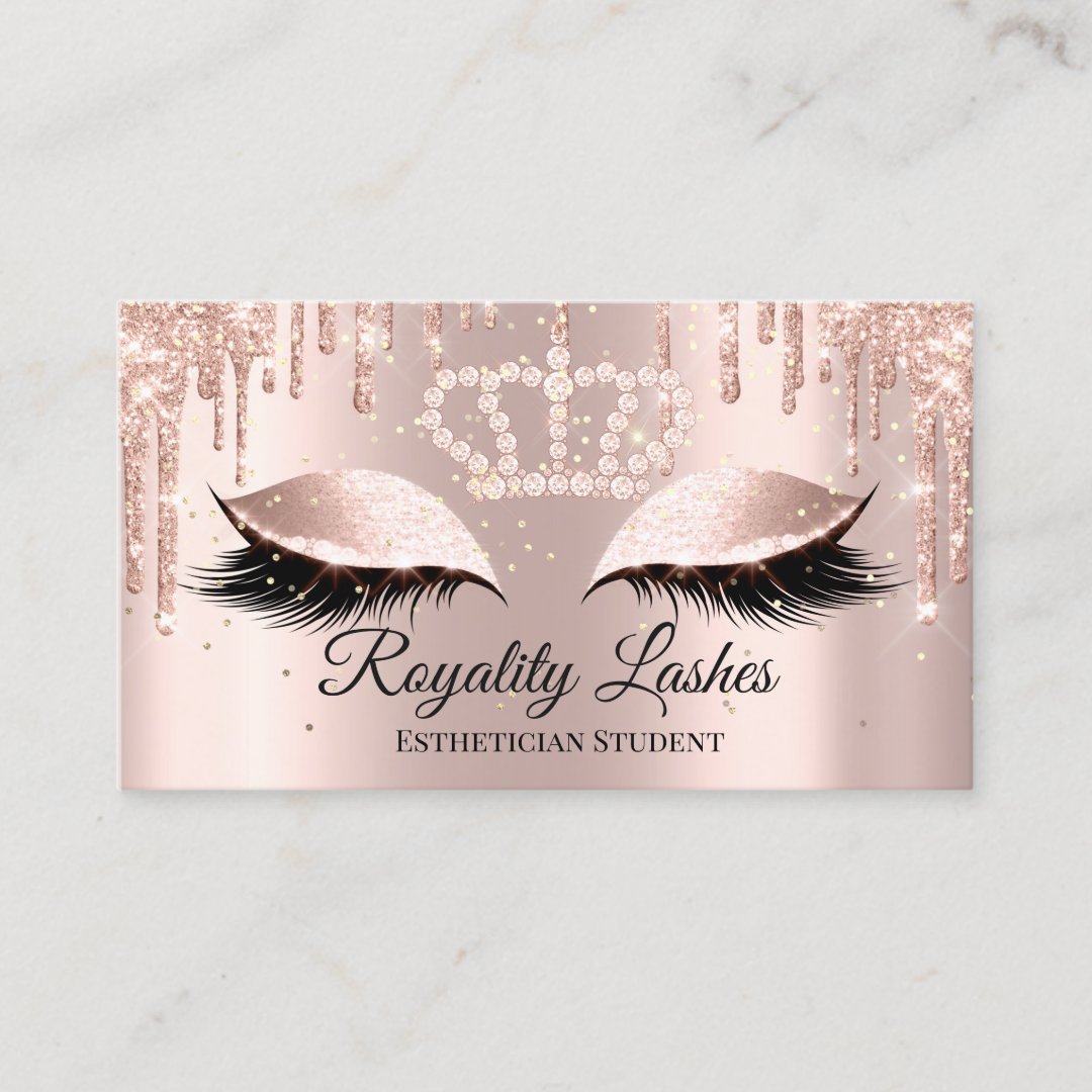 Royal Makeup Artist Lashes Crowned Princess Business Card | Zazzle