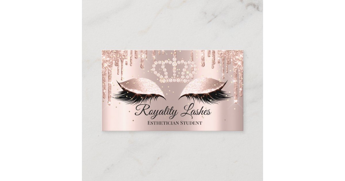 Royal Makeup Artist Lashes Crowned Princess Business Card | Zazzle