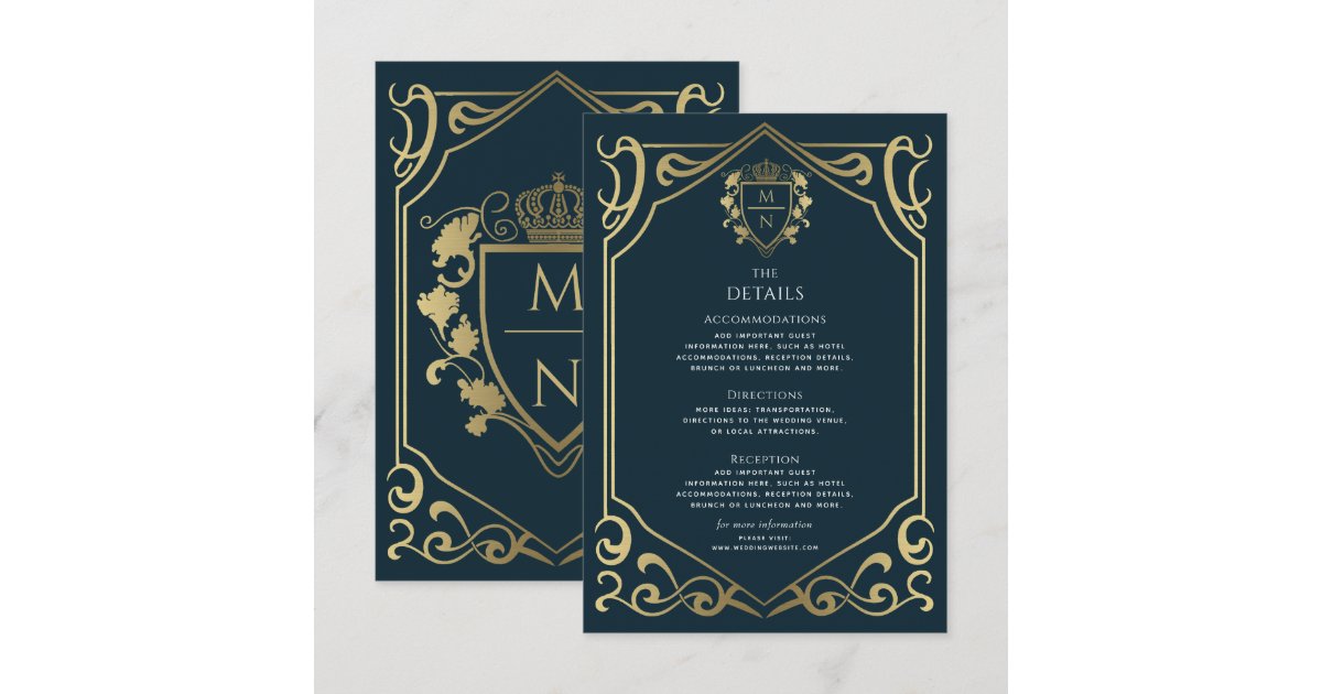 Royal Medieval Fantasy Monogram Details Enclosure Card | Zazzle
